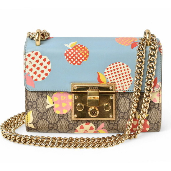 Gucci | Bags | Gucci Gg Supreme Apple Print Shoulder Bag Brown Beige ...